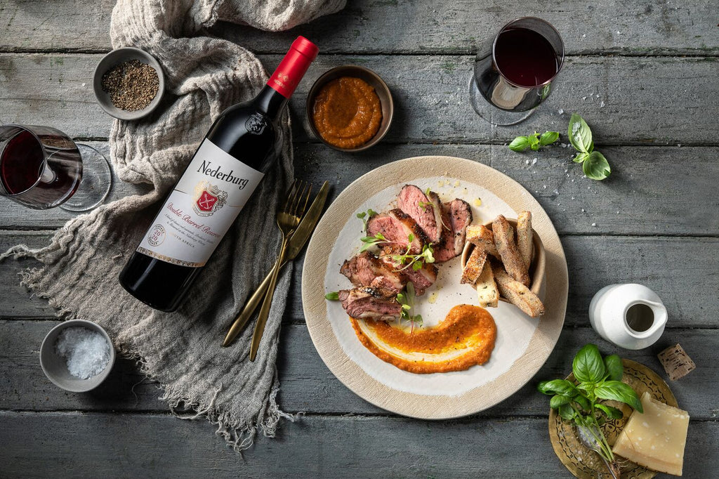 Biltong Spice Crusted Lamb Rump with a Chakalaka Sauce and "Pap Chips ...